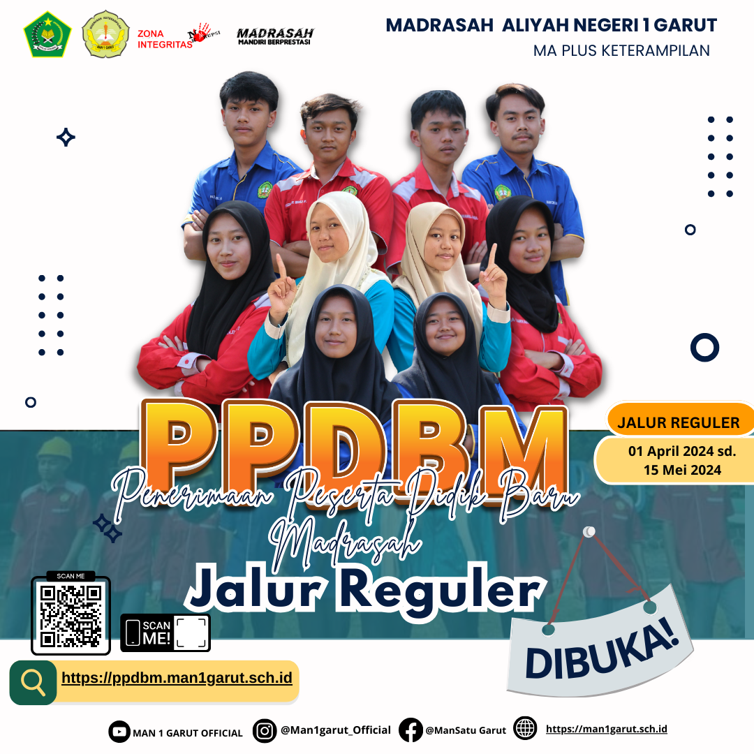PPDBM MAN 1 GARUT JALUR REGULER DIBUKA T.P 2024-2025 – MAN 1 GARUT
